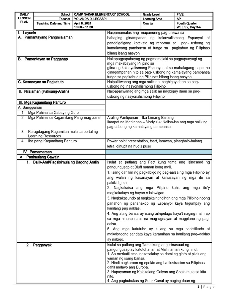 Ap DLP Day 1-4 | PDF