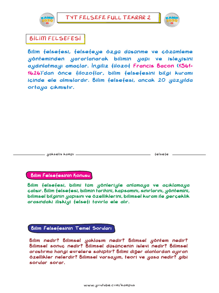 Tyt Felsefe Ders Notlari | PDF