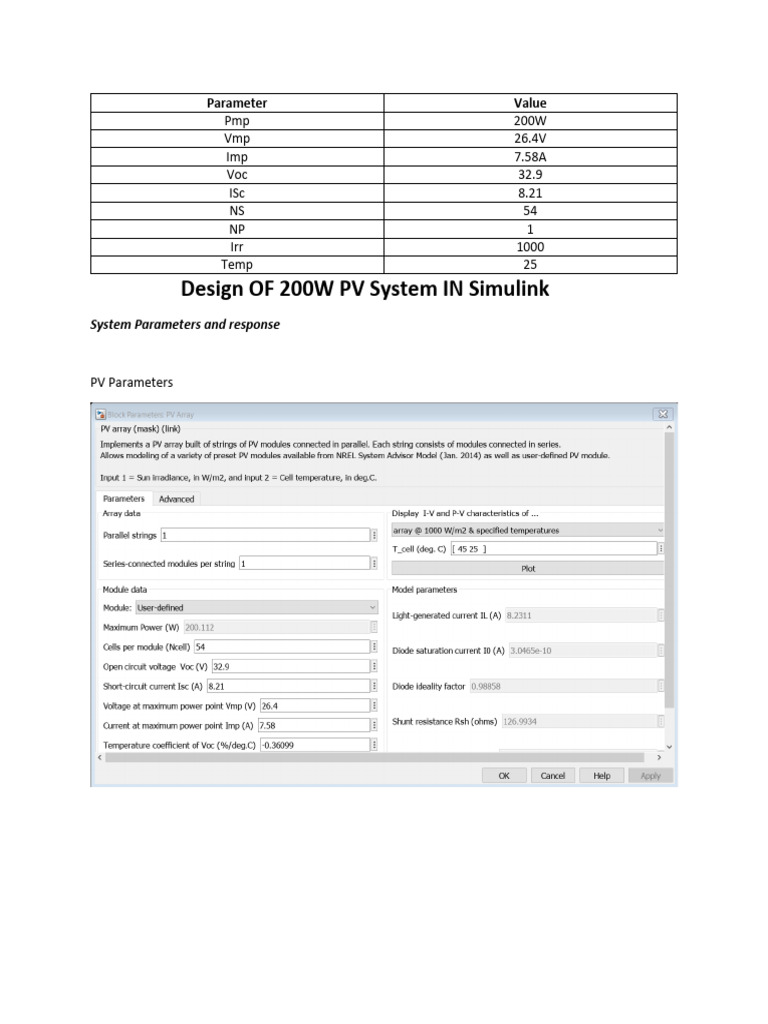 PV Simulink Matlab Design | PDF
