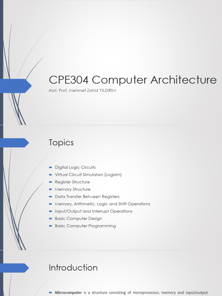 CPE304 ComputerArchitecture 1 | PDF | Central Processing Unit | Logic Gate