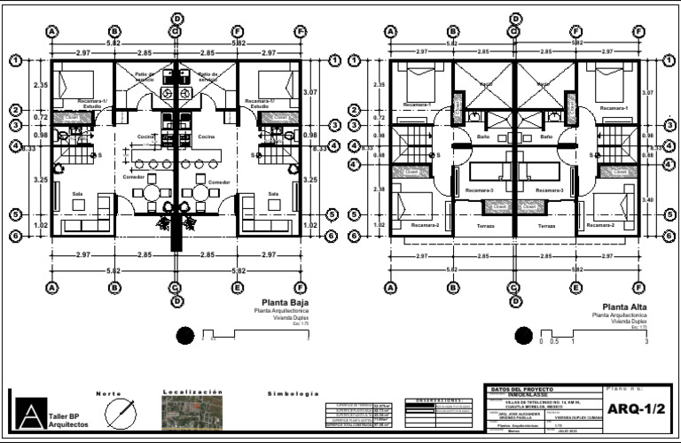 Plano Arquitectonico Vivienda Duplex 01 | PDF
