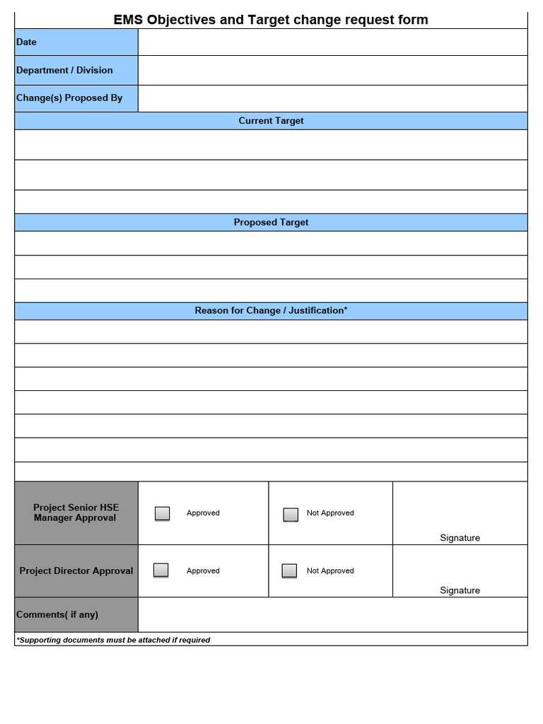 F-EMS-03 Objective and Target Change Request Form | PDF F-EMS-03 Objective and Target Change Request Form | PDF