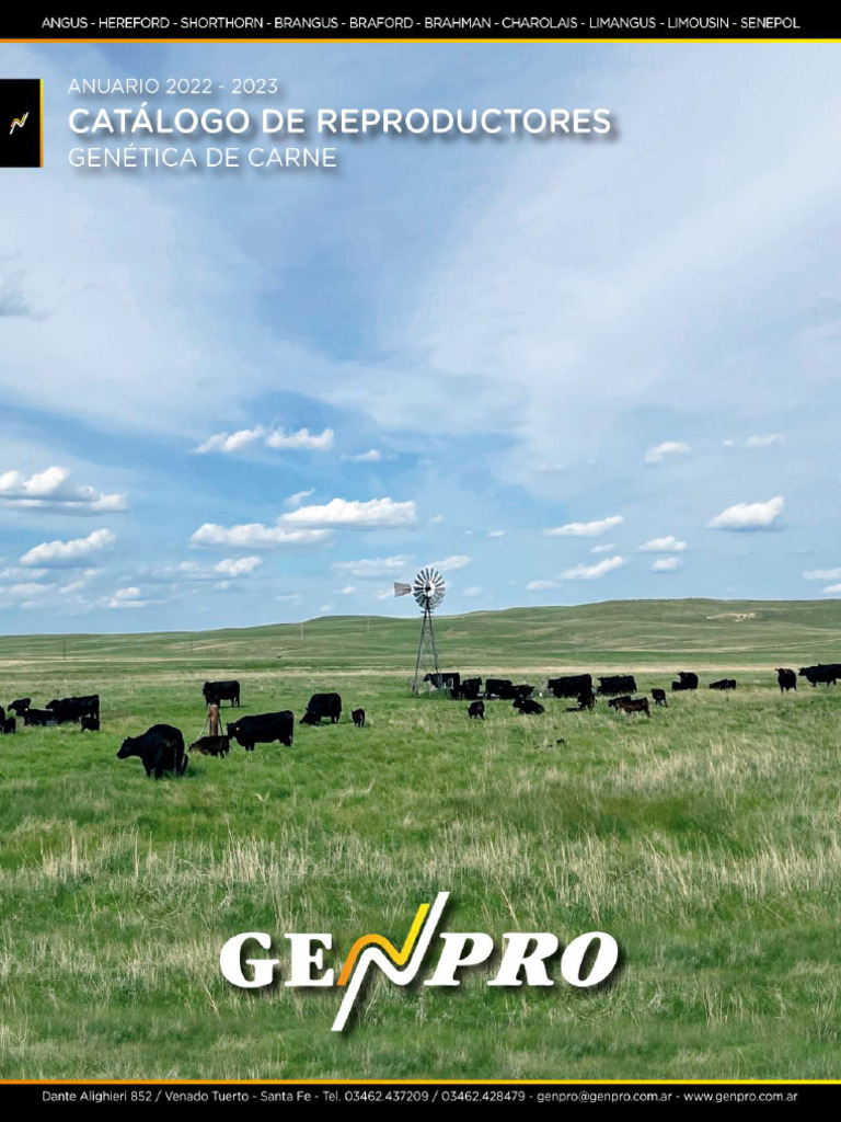 Catálogo GENPRO CARNE 2022-23 Completo | PDF | Vacas | Carne