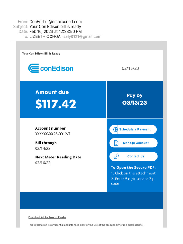 Your Con Edison Bill is Ready | PDF