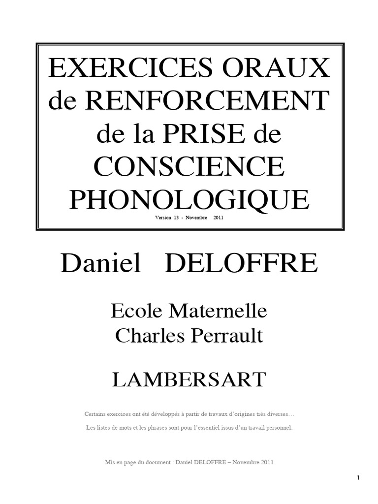 Exercices Phonologie | PDF | Phonologie