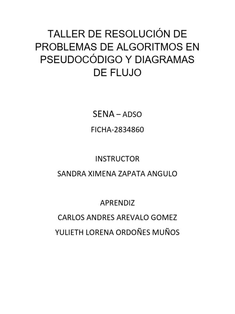 Taller Algoritmos | PDF | Algoritmos | Pimenton