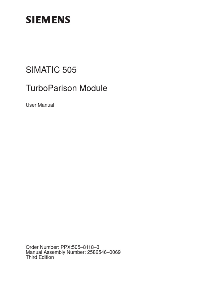 Simatic 505 Turboparison Module: User Manual | PDF | Computer Engineering