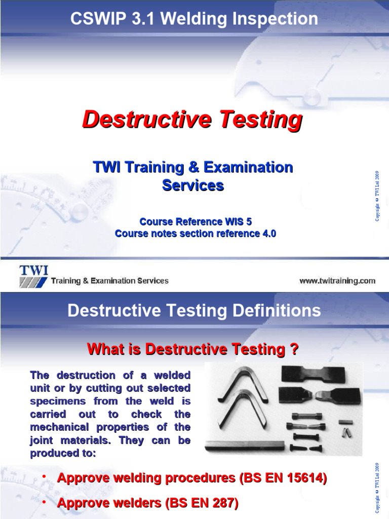 4.0 Destructive Testing | PDF | Hardness | Ductility