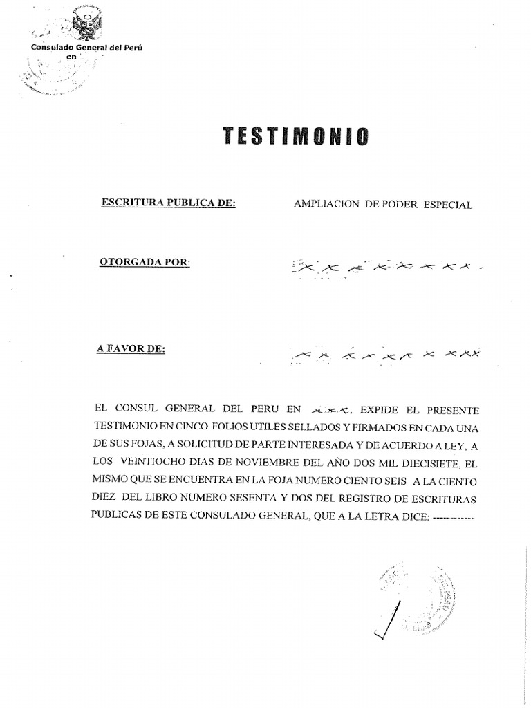 Modelo Poder Consulado Peruano | PDF