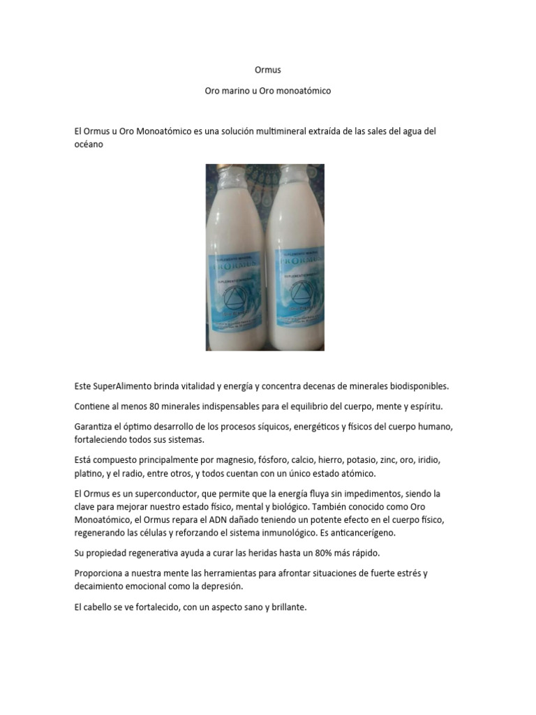 Ormus Monoatomico | PDF | Menstruación