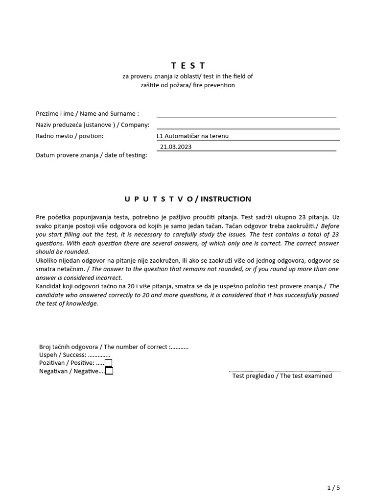 Testovi Dvojezično Pdf