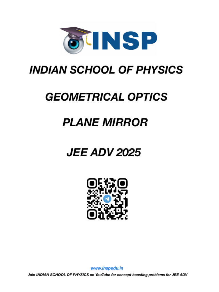 Insp Lectures Geometrical Optics - Reflection (Mirrors) | PDF | Mirror | Optics