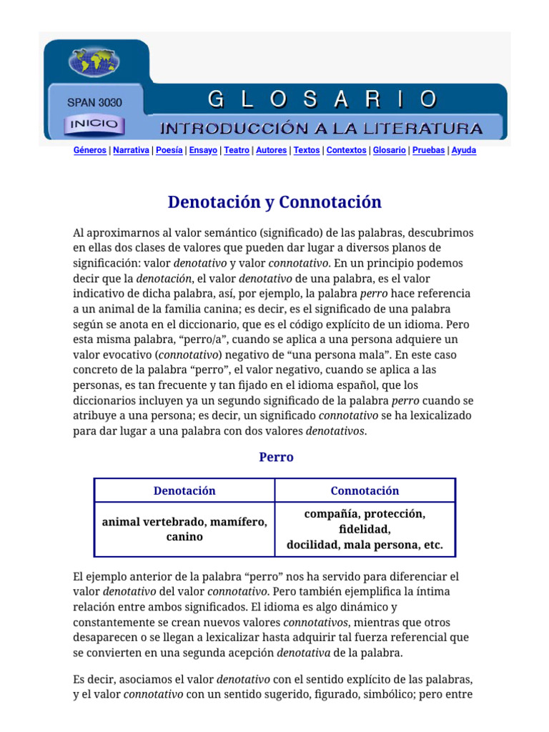 Introducción a la literatura. Los géneros literarios. Glosario de ...