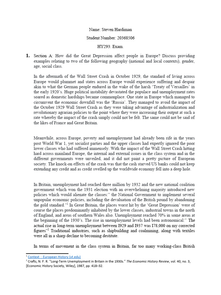 Impact of the Great Depression in Europe | PDF | Joseph Stalin