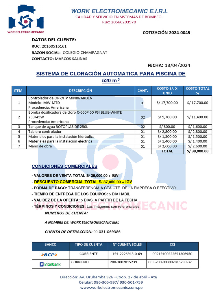 Cotización 2024-0045 | PDF | Tecnología