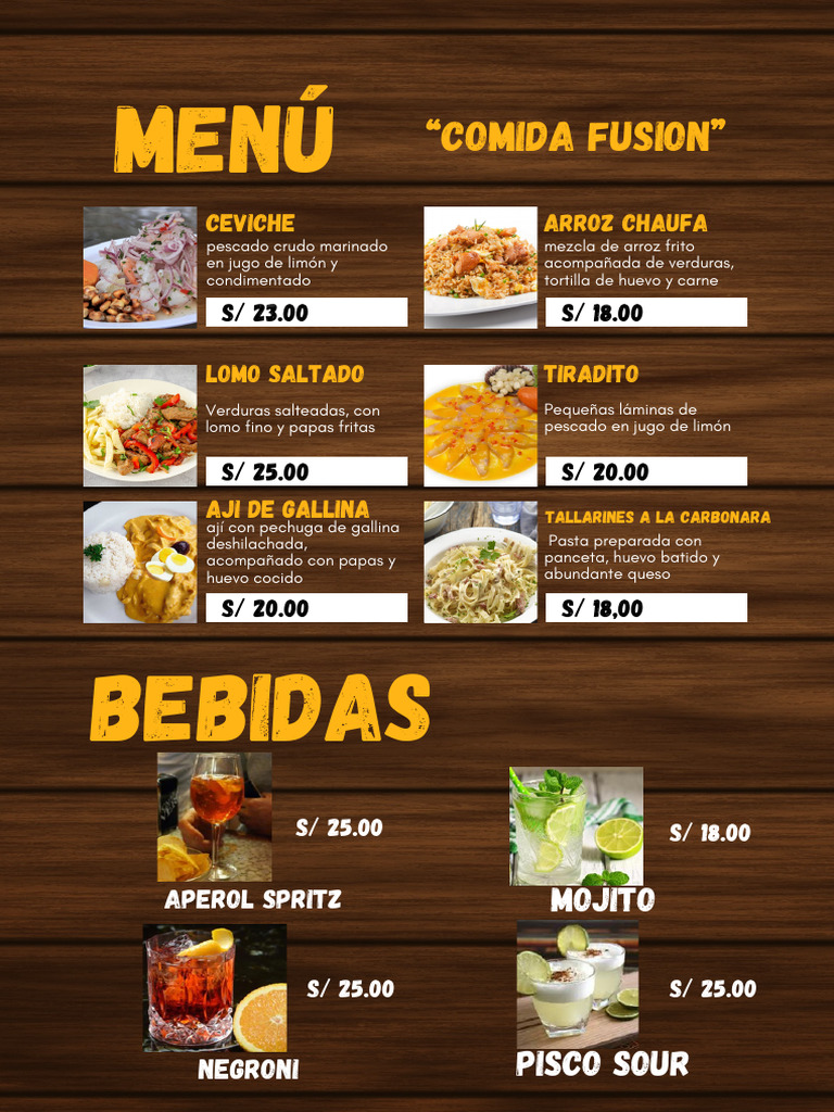 _Menú A4 Carta de Tragos Bar Moderno Negro | PDF