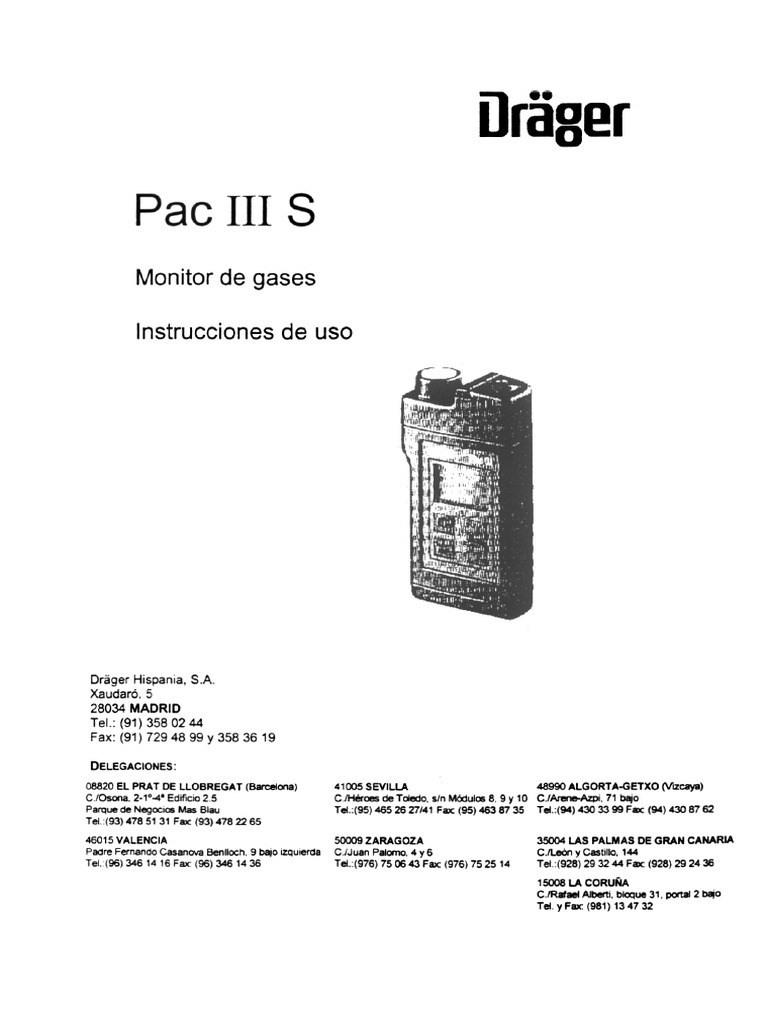 Monitor Gases Pac III S | PDF | Calibración | Sensor