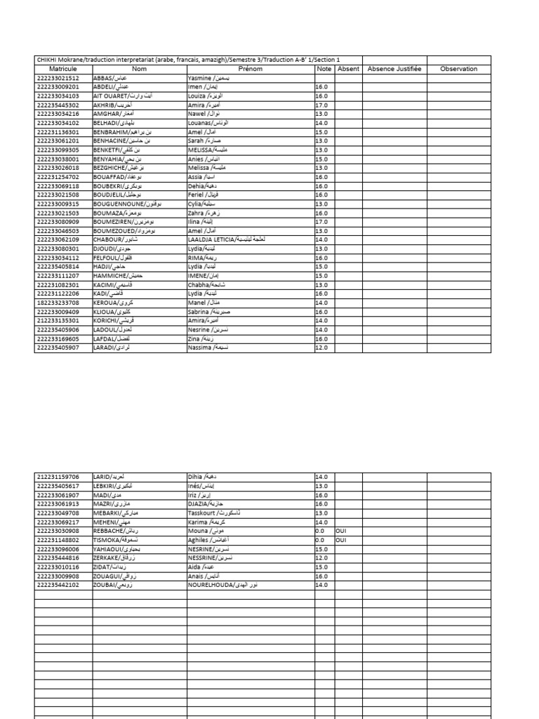 Trad A B'L2 examen | PDF
