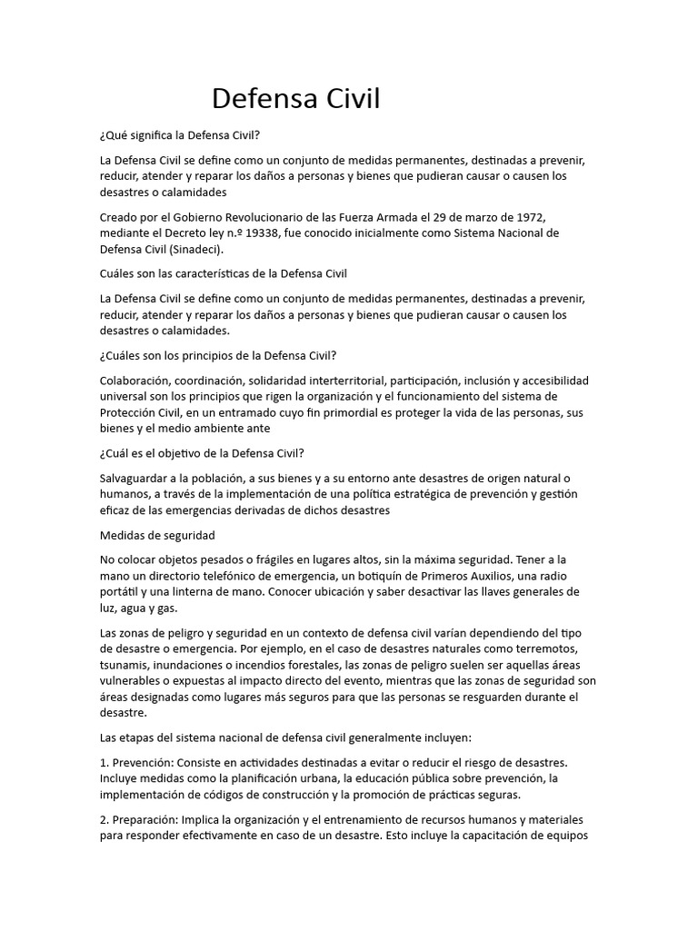 Defensa Civil Pdf Defensa Civil