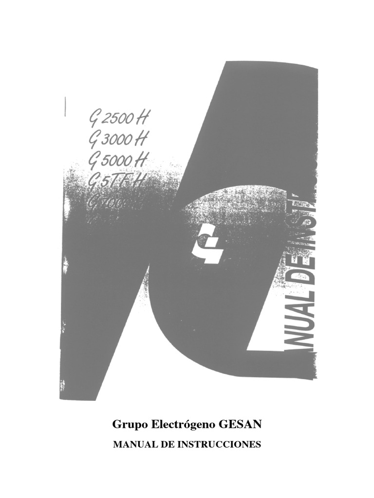 Grupo Electrógeno GESAN Serie G-H | PDF | Corriente eléctrica | Gasolina