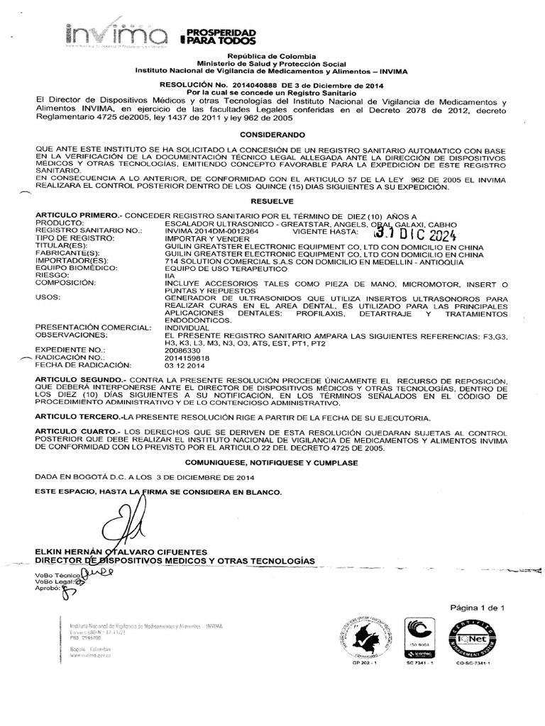 Invima Scaler Oral Galaxy | PDF