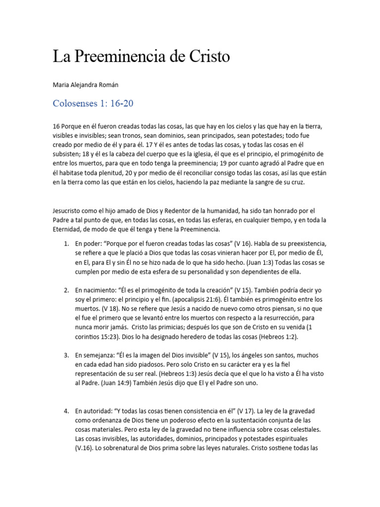 La Preeminencia de Cristo | PDF | Jesús | Cristo (título)
