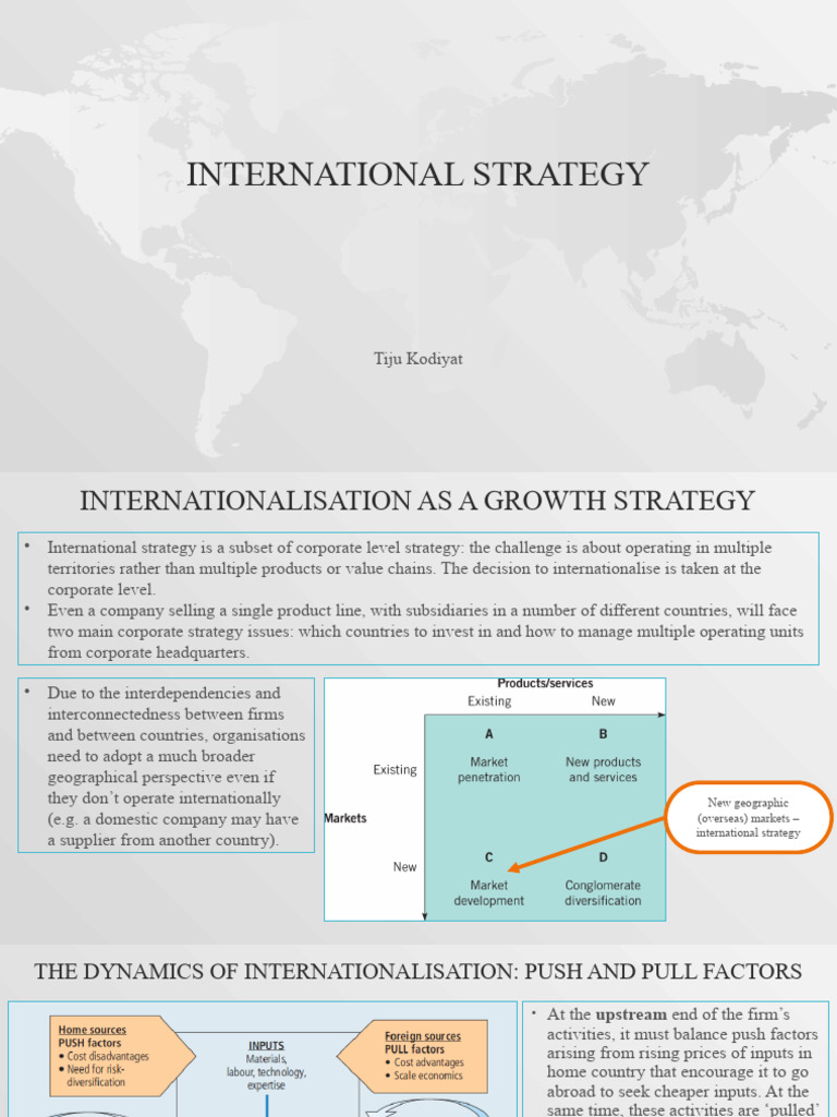 International strategy | PDF | Strategic Management | Market (Economics)