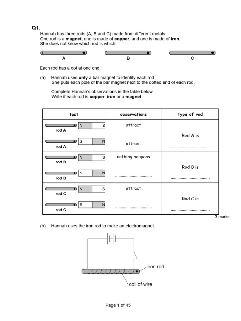 KS3 Electromagnetism | PDF | Inductor | Switch
