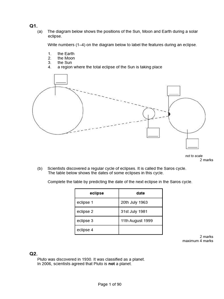 KS3 Earth and Beyond 1 | PDF | Planets | Eclipse