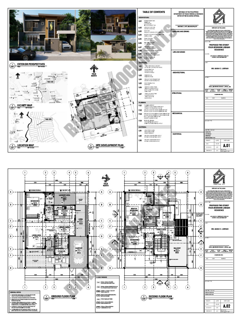 Lubigan Residence Working Drawings - Bidding Documents | Download Free ...