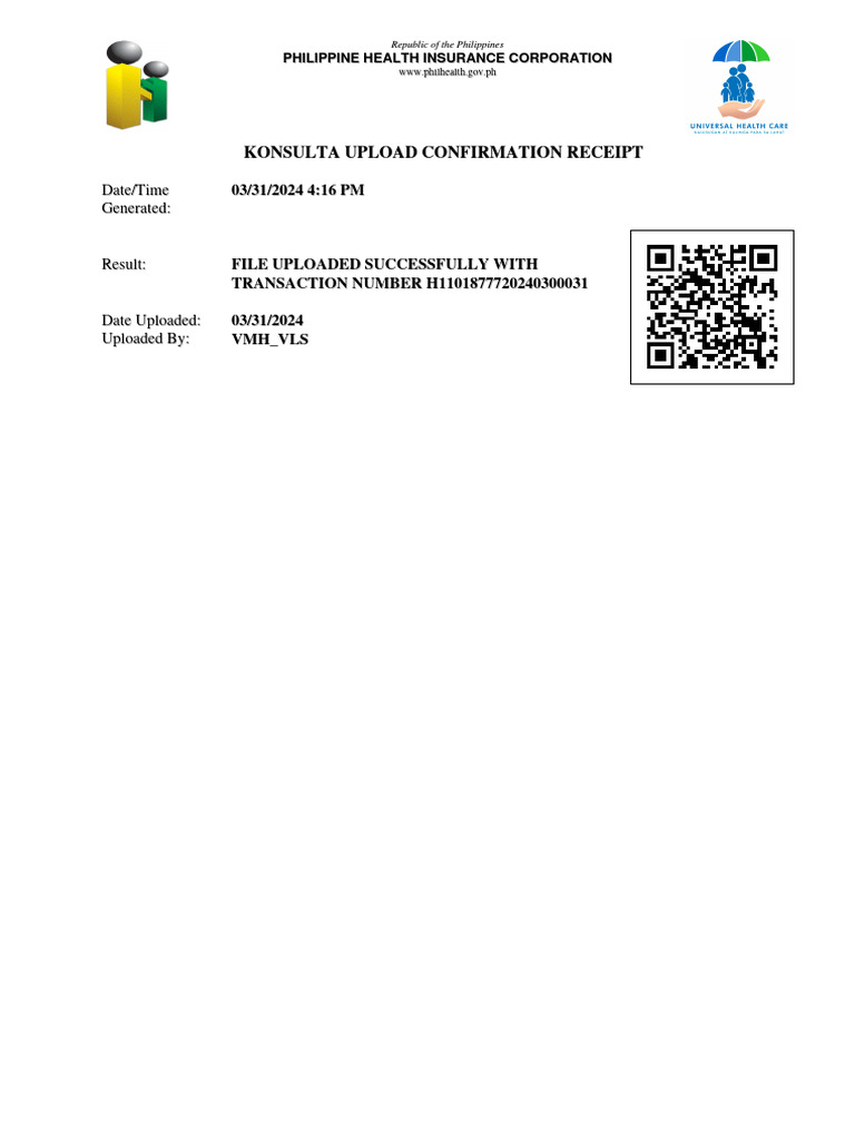 KONSULTA Registration Confirmation Receipt | PDF