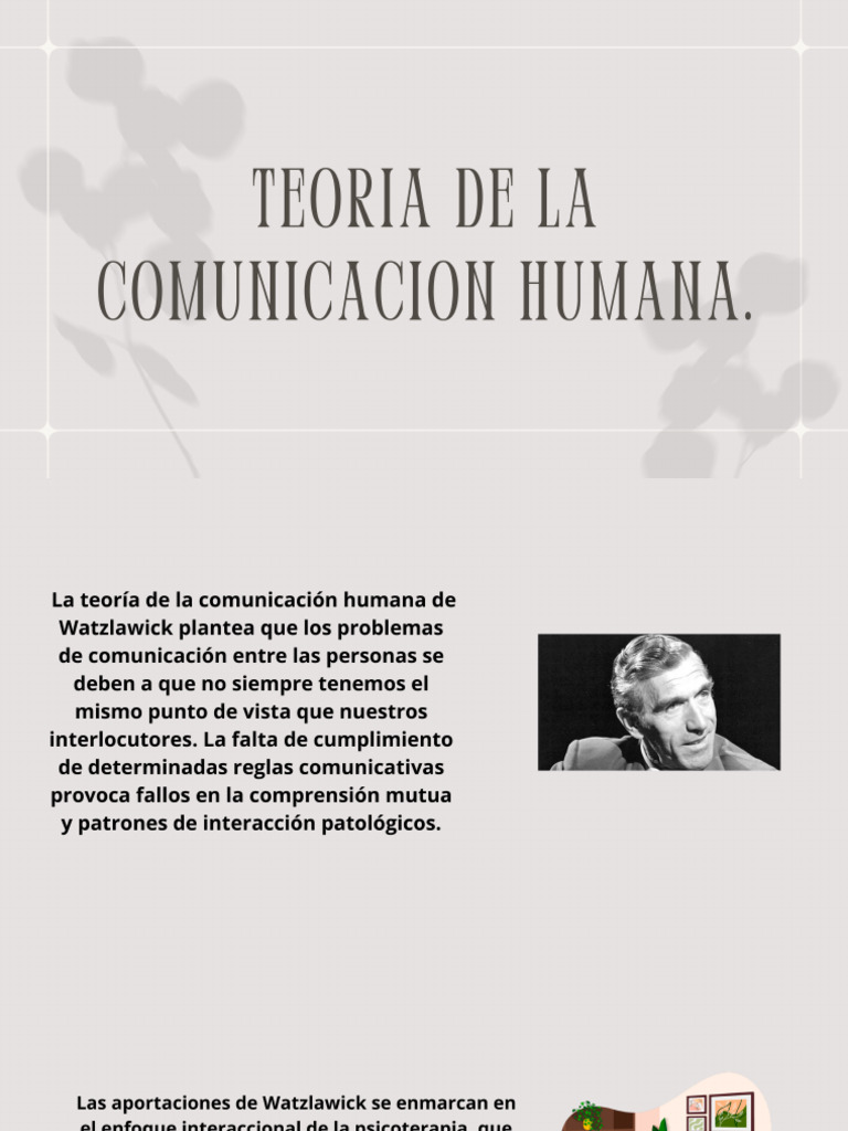Teoria de La Comunicacion Humana. | PDF