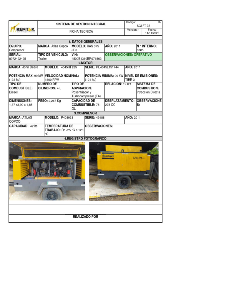 Ficha Tecnica 0805 | PDF