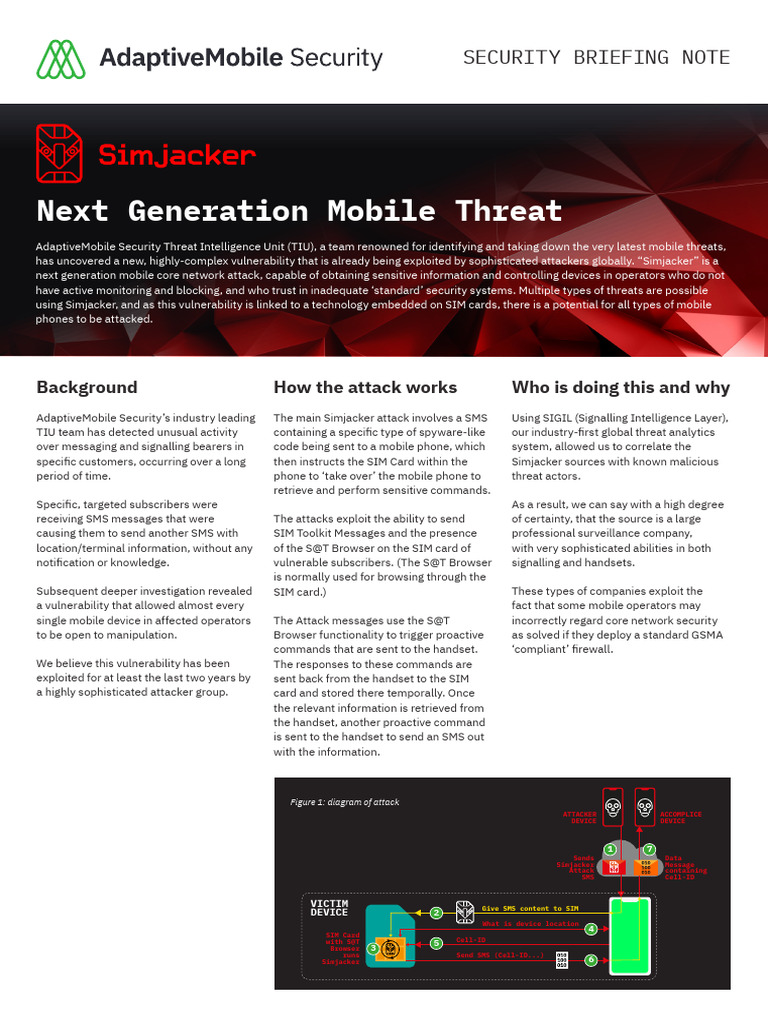 AdaptiveMobile Security - Simjacker Briefing Paper | PDF | Security ...
