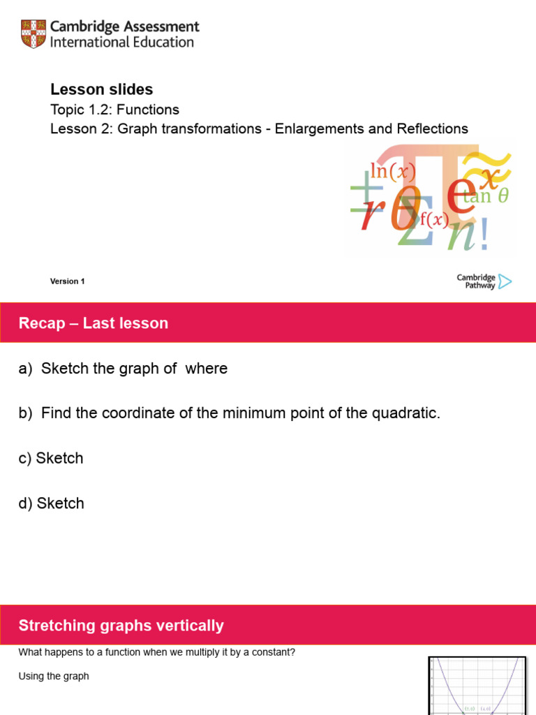Graph Transformations #2 Enlargement and Reflection | PDF | Cartesian ...