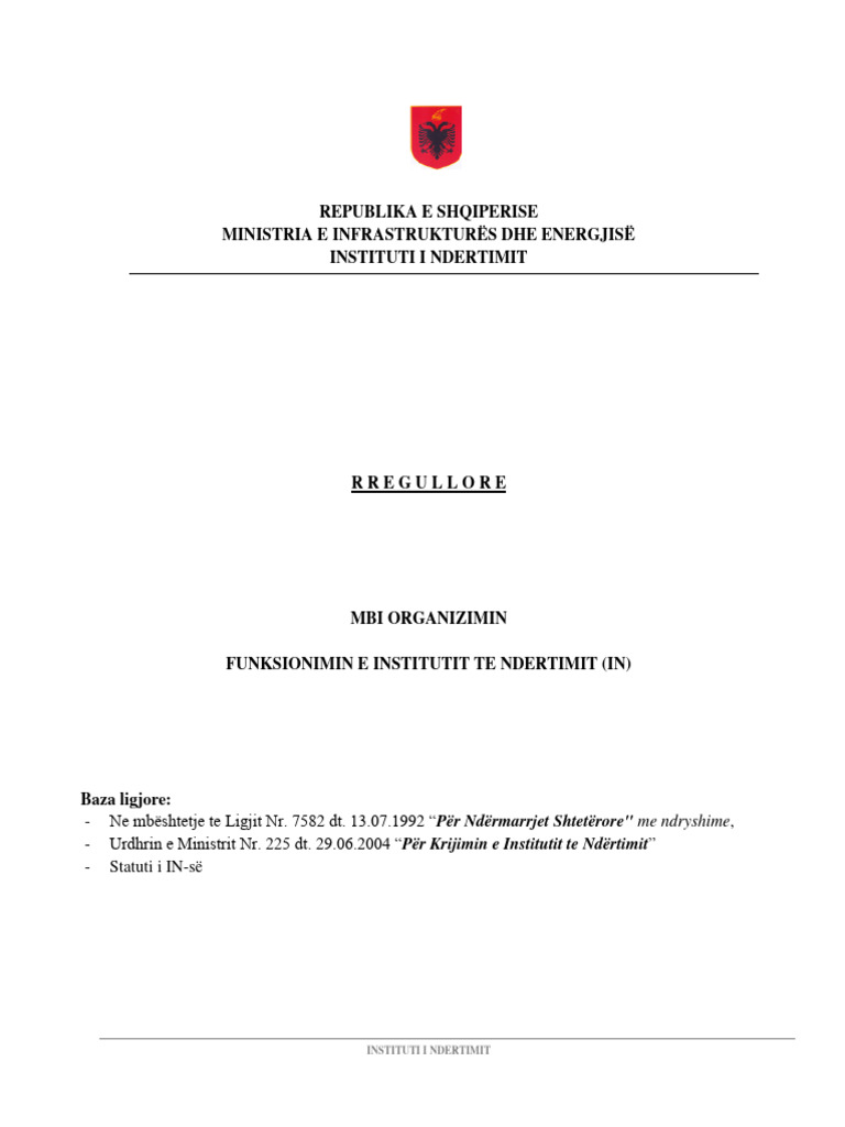 Rregullore e IN-së 2021 | PDF