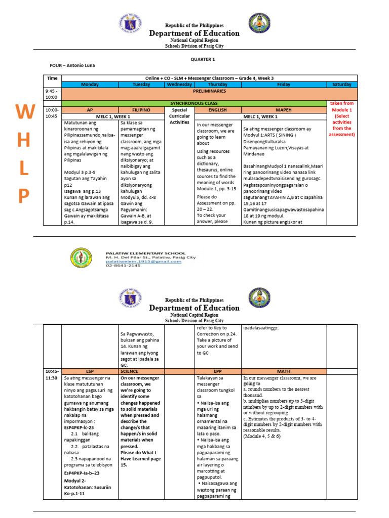 WHLP Quarter 1 Week 3 A. Luna | PDF