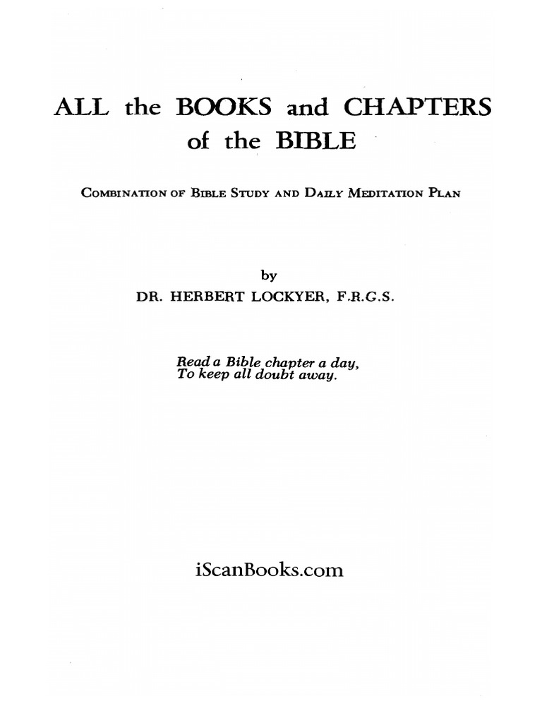 Herbert Lockyer - All The Books and Chapters of The Bible | PDF