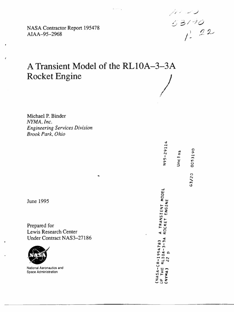 Transient Model of The Rl10a33a Rocket Engine | PDF | Rocket Engine ...
