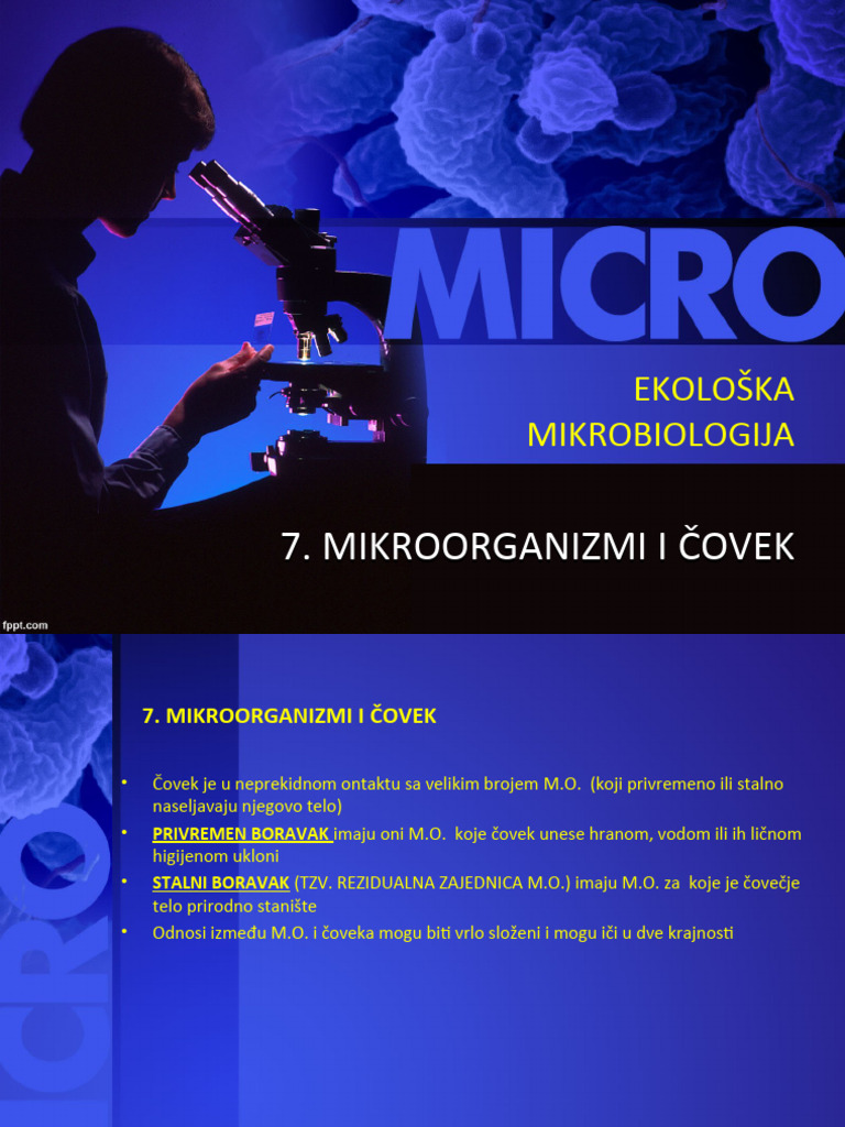 7.0 Mikroorganizmi I Covek | PDF