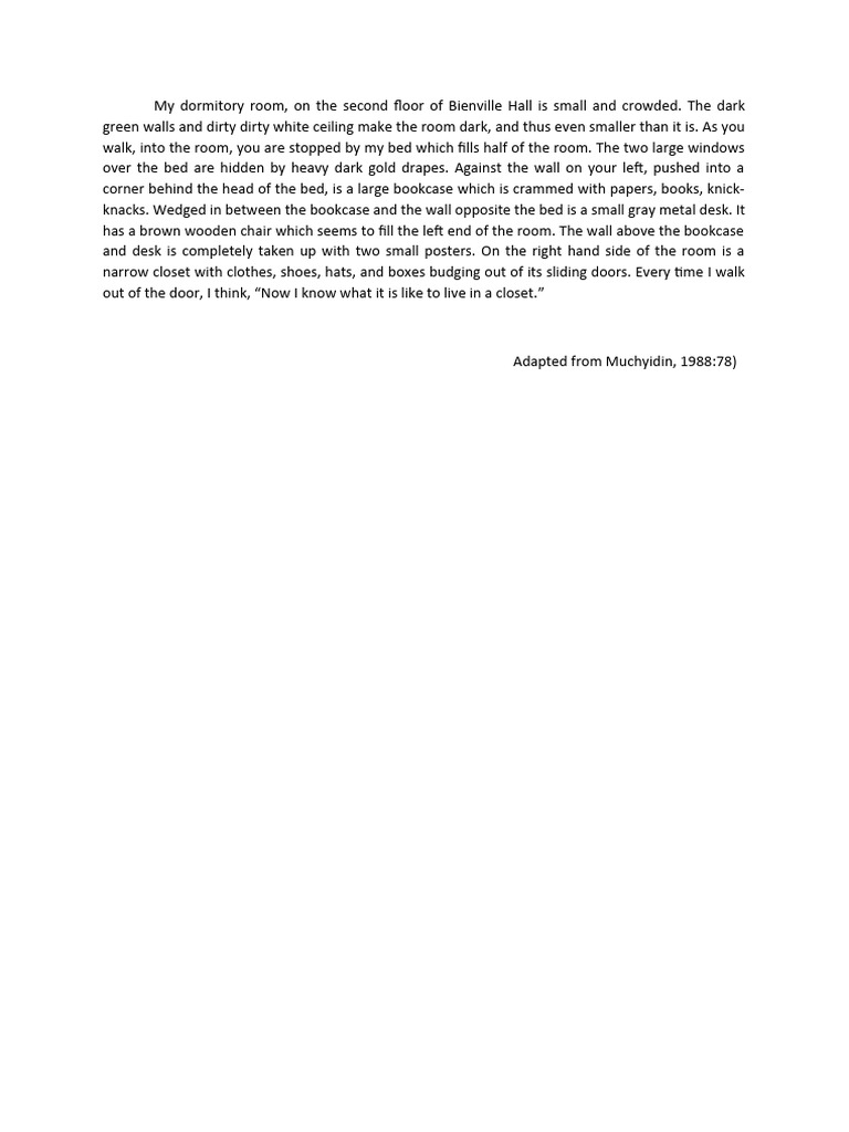 Example of Descriptive Paragraph Writing | PDF