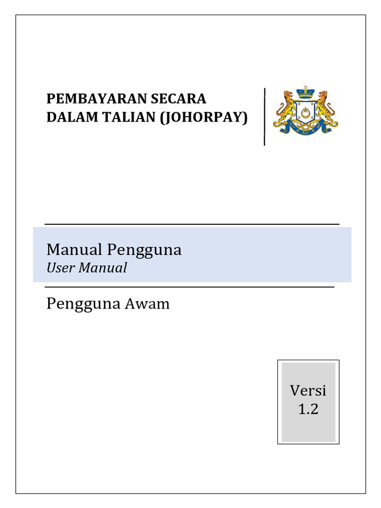 Manual Pengguna JohorPay 1.2 | PDF