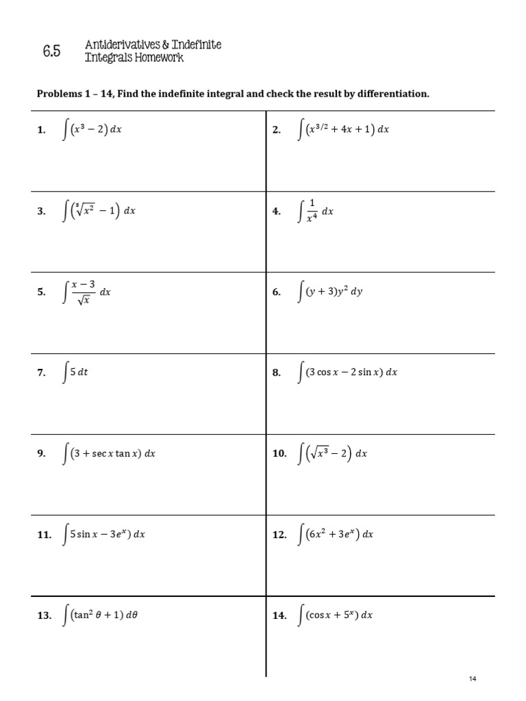 Calculus Homework: Integrals & Solutions | PDF | Teaching Methods ...