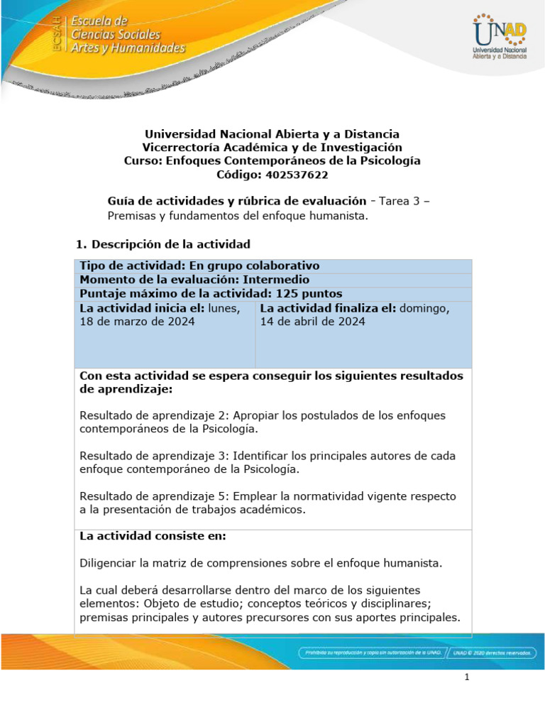 Guía de Actividades y Rúbrica de Evaluación - Unidad 2 - Tarea 3 ... Guía de Actividades y Rúbrica de Evaluación - Unidad 2 - Tarea 3 ...