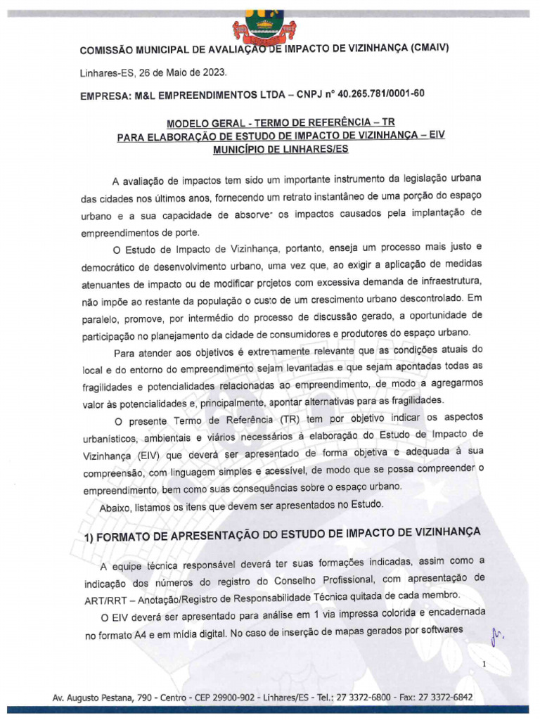 MODELO GERAL - TERMO DE REFERENCIA | PDF