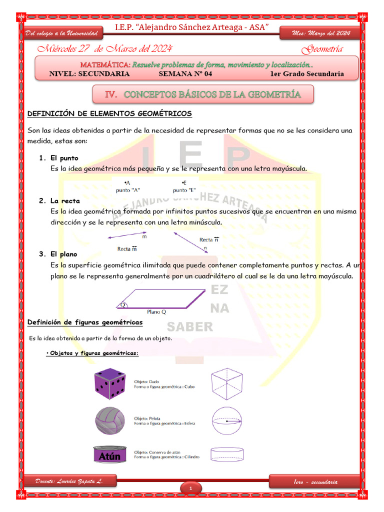 Conceptos Básicos de Geometría | PDF | Geometría | Matemáticas