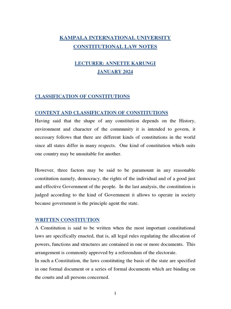 Classification of Constitutions | PDF | Constitution | Monarchy