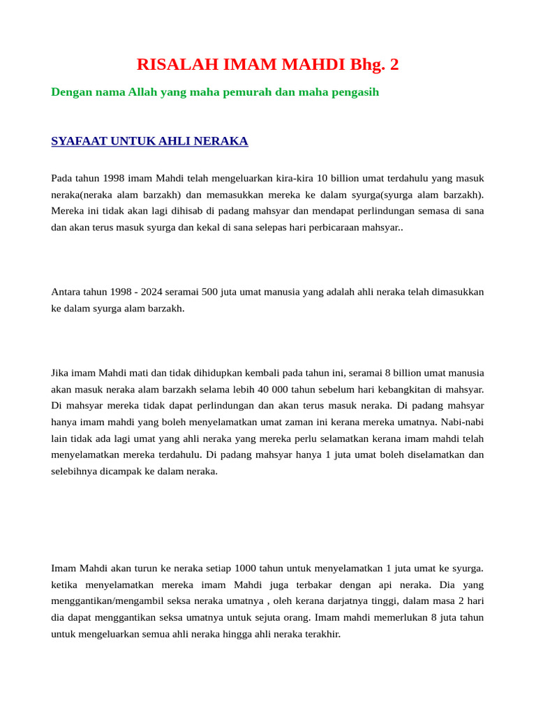 Bukti Munculnya Imam Mahdi 2024 | PDF | Agama & Spiritualitas
