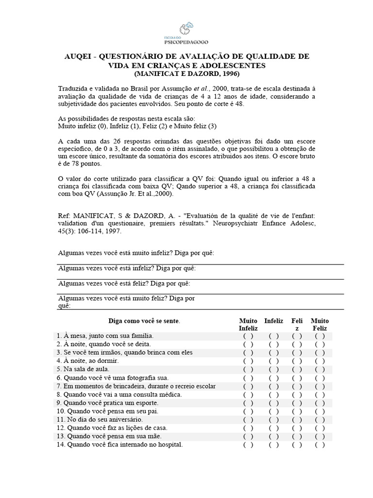 AVALIAÇÃO-DA-QUALIDADE-DE-VIDA | PDF