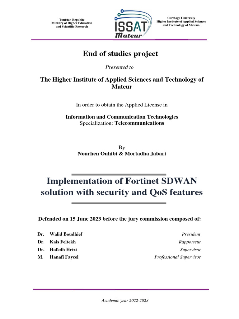 Rapport PFE SDWAN Nourhen & Mortadha Final Copy.pdf-1 | PDF | Networking | Multiprotocol Label ...